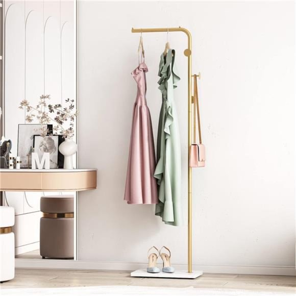 Accents | Gold Coat Rack Freestanding Gold Clothes Rack With 3 Hooks 68 ...